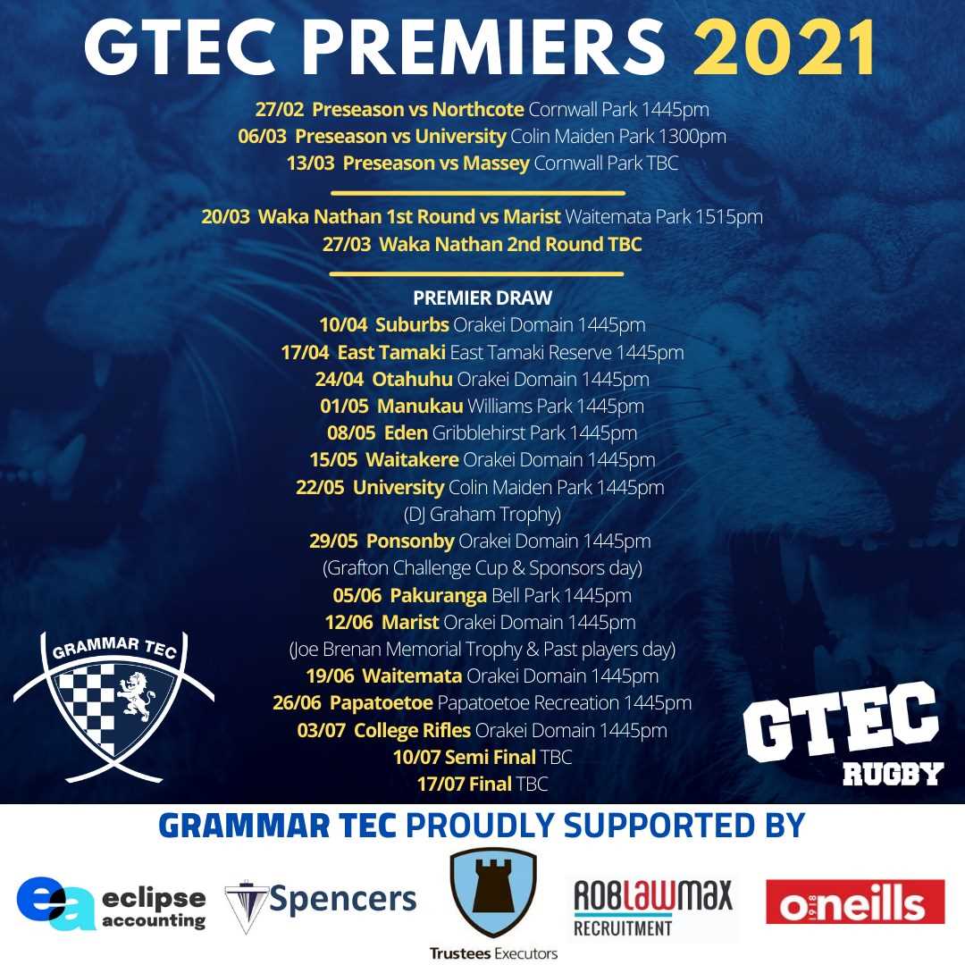 2021 Premier Season Draw