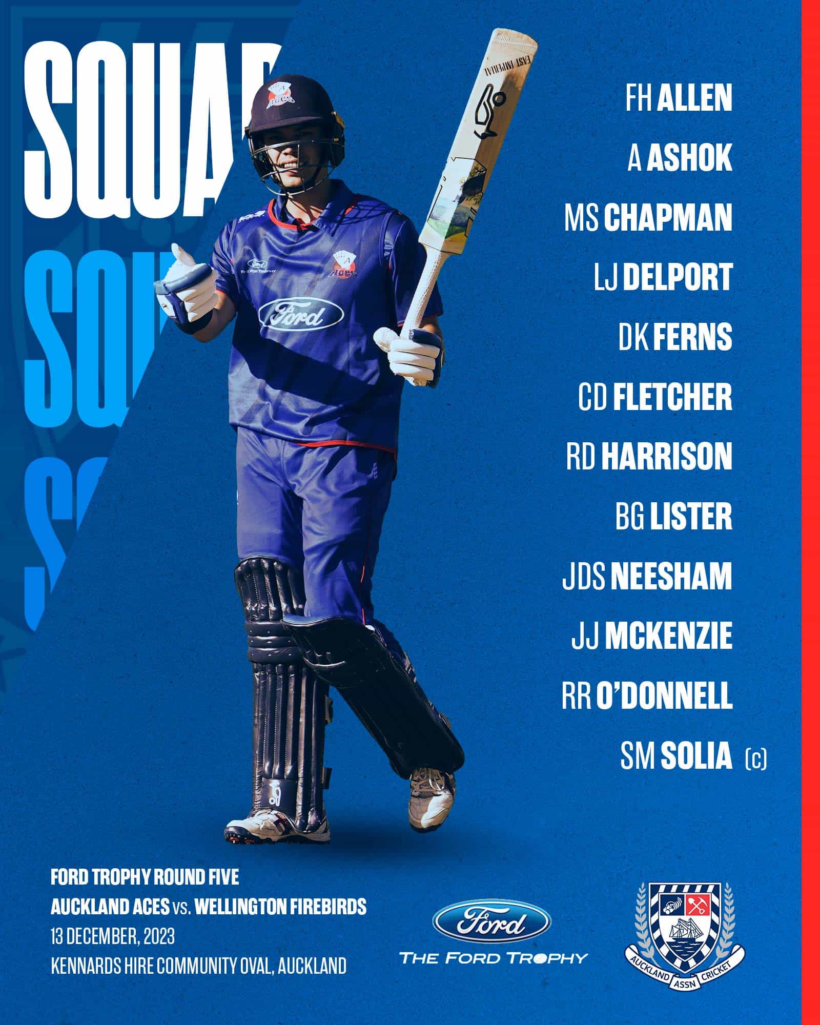 Chapman and Neesham Return for Final Ford Trophy Match of 2023