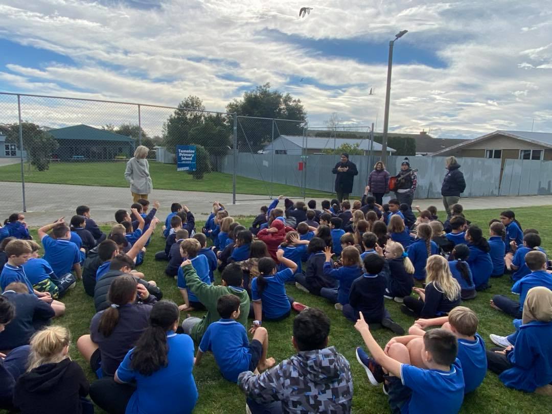 Blessing of the new school signage.