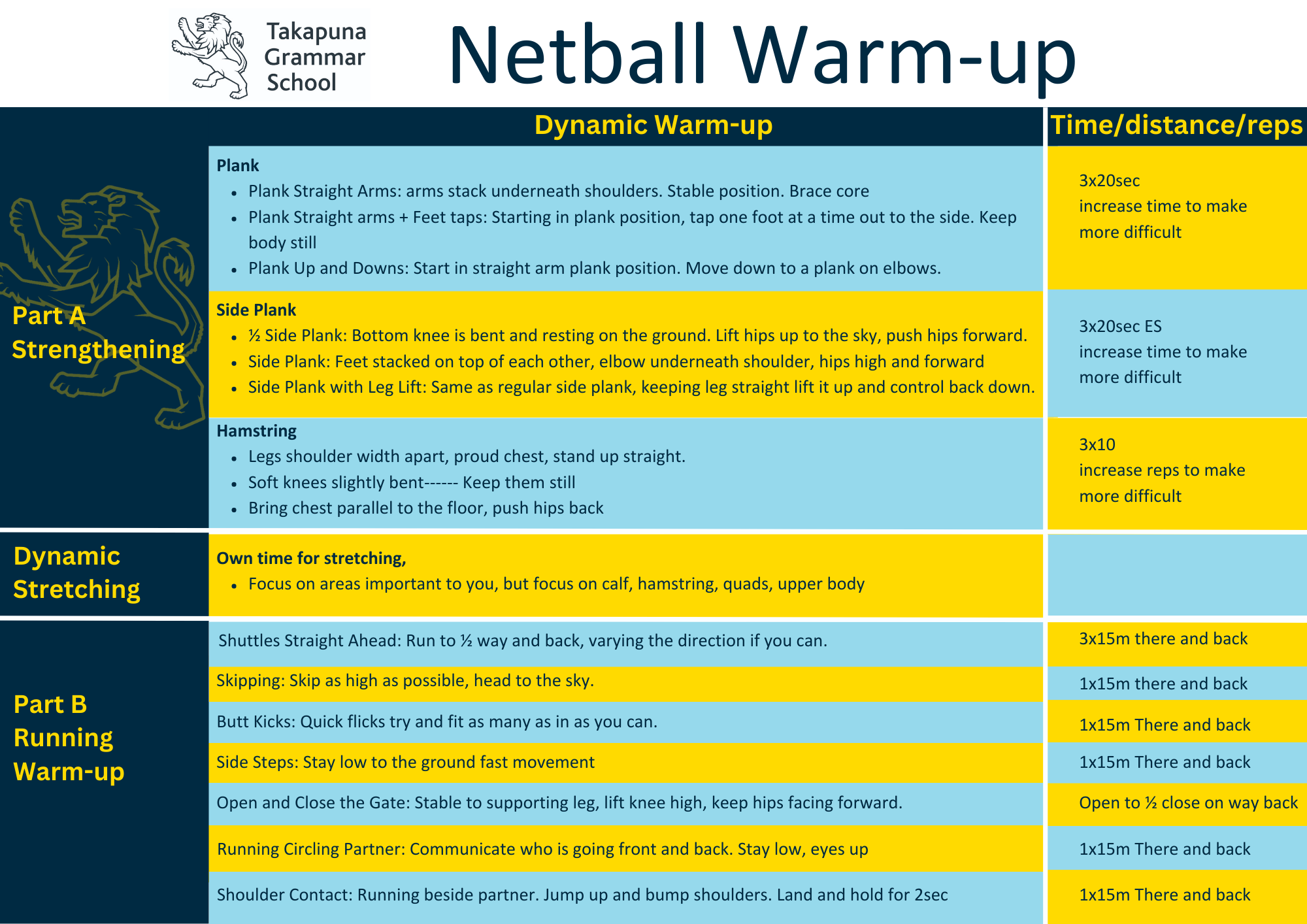 Netball: Warm up