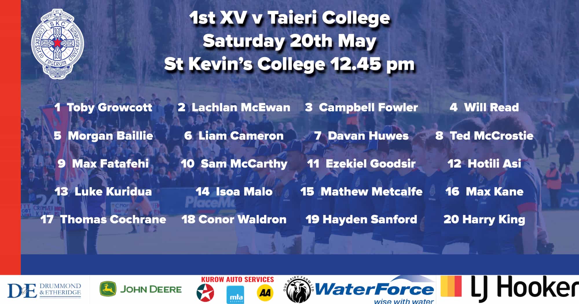SKC 1st XV v Taieri College