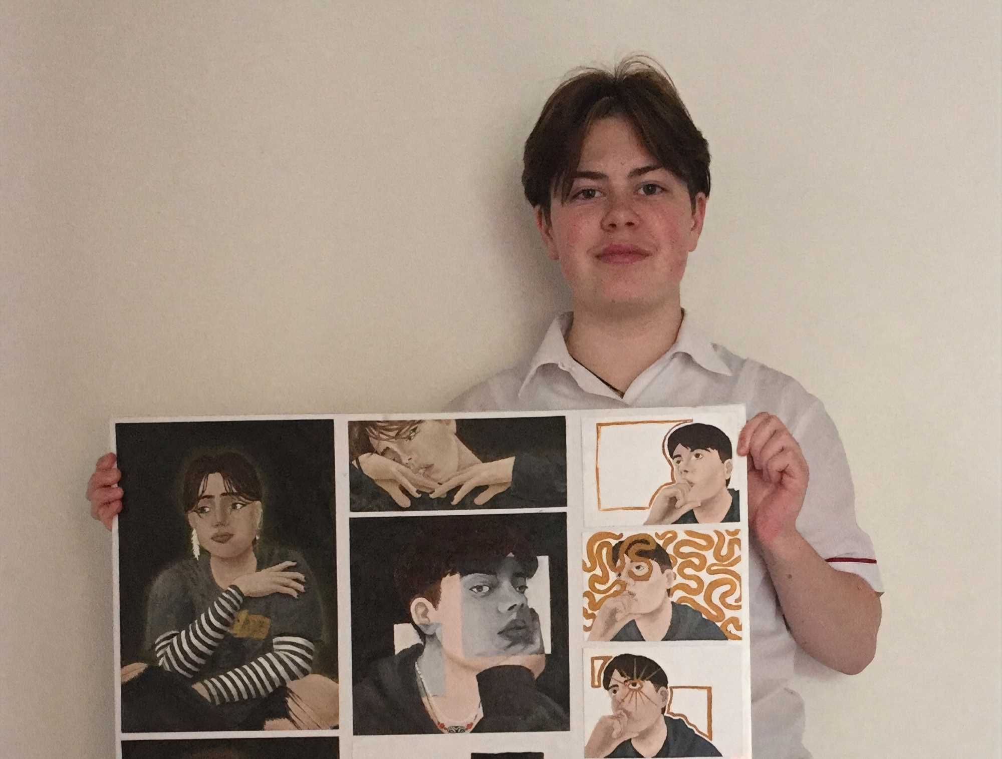 Sacred Heart College student paints winning self-portrait