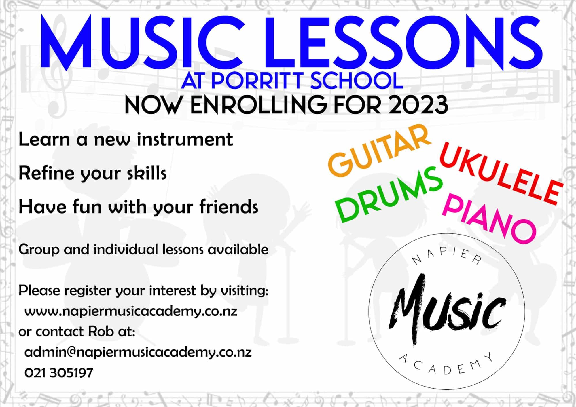Napier Music Academy at Porritt School