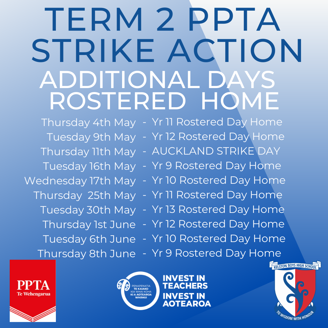 Term 2 PPTA Strike Action - Year Level Rostered Days Home