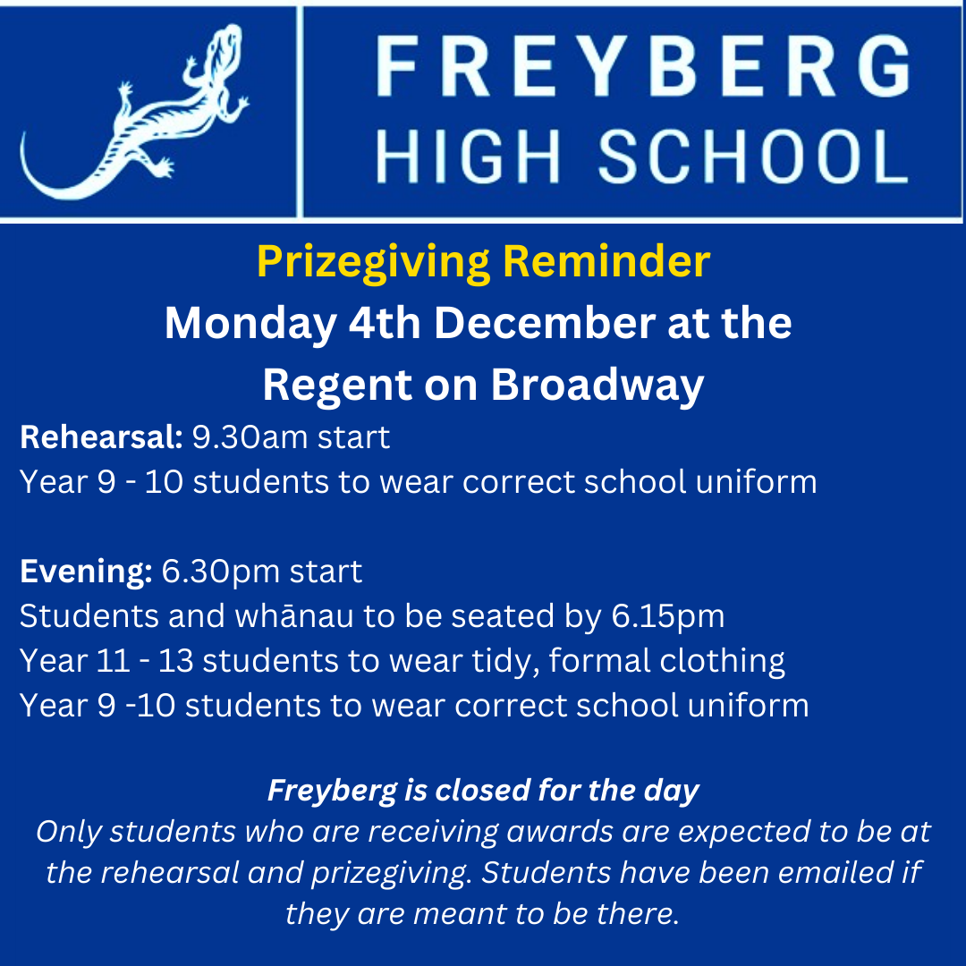 Freyberg Prizegiving
