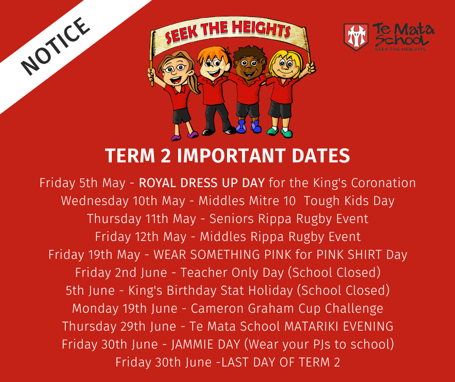 Term 2 Important Dates