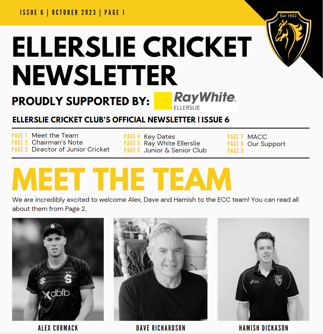 Ellerslie Cricket Club Newsletter | Issue 6