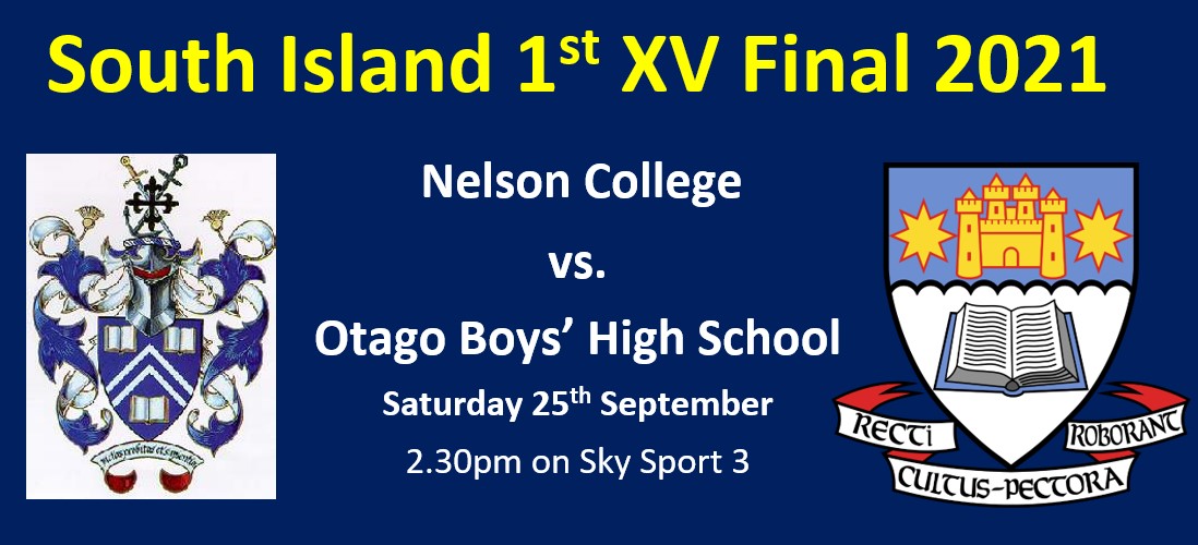 Nelson College Rugby eNews - 22nd September 2021