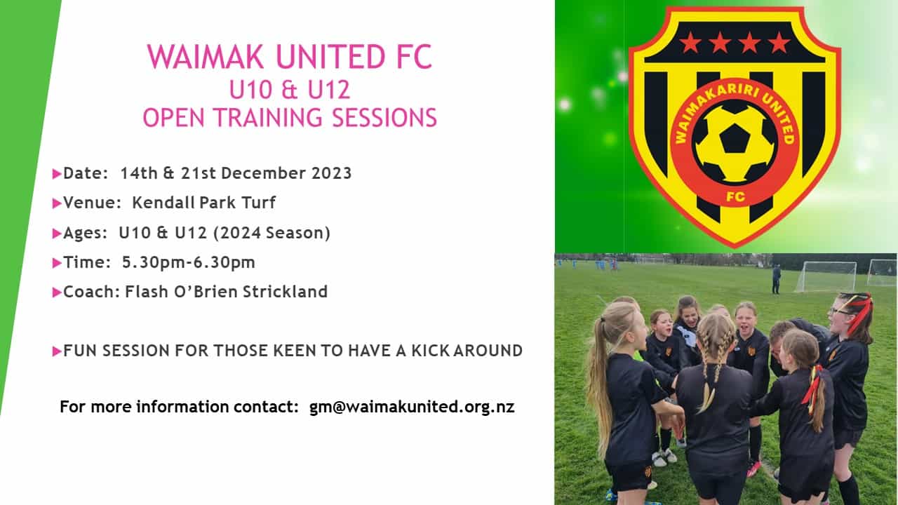 U10 & U12 Open Training Sessions