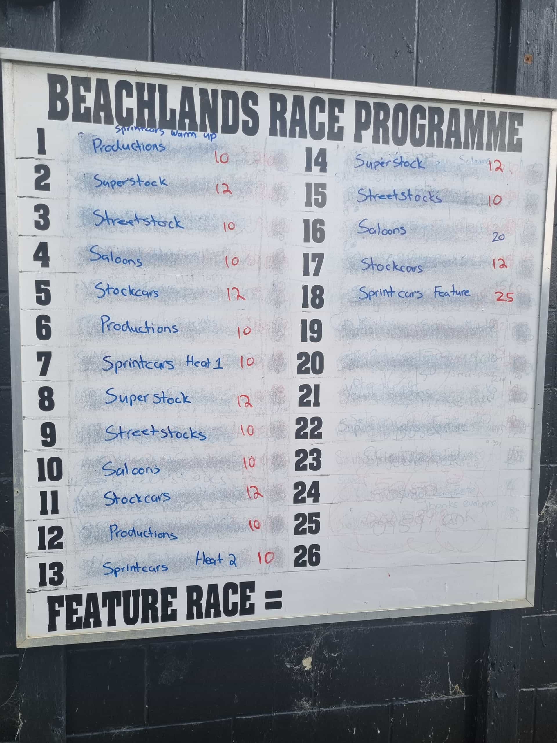 Beachlands Speedway - Race Day Programme