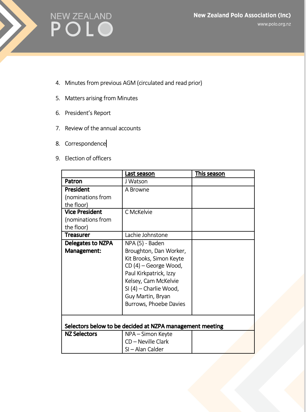 NZPA AGM - 19th October, 1pm, Karapiro