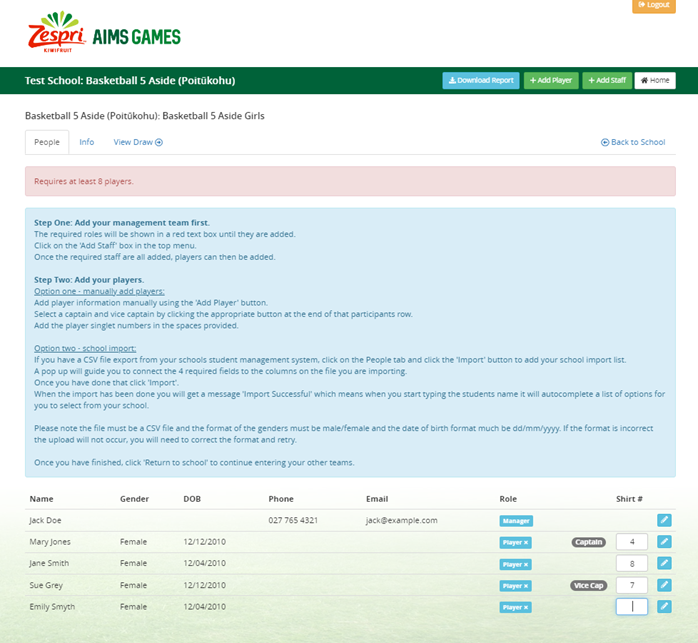 AIMS Games - Registration Instructions