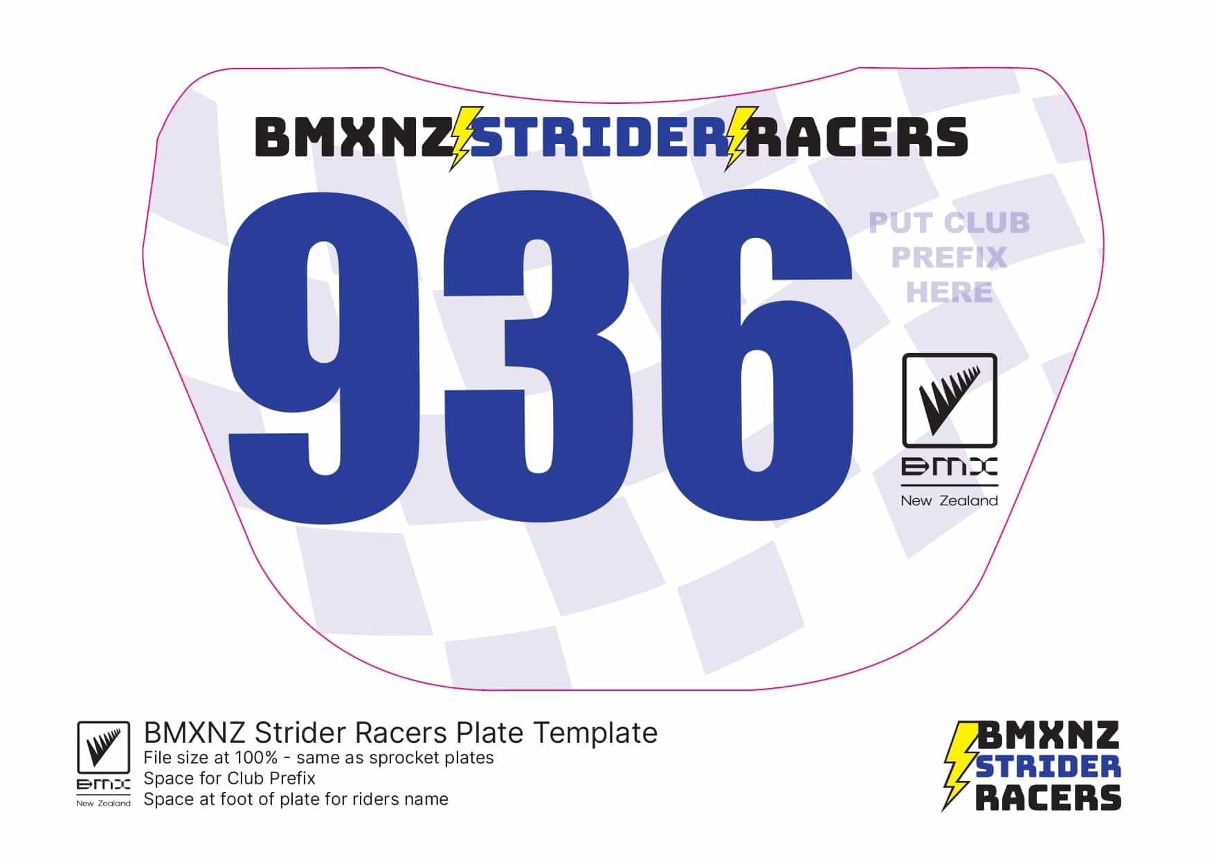 BMX New Zealand - Number Plates