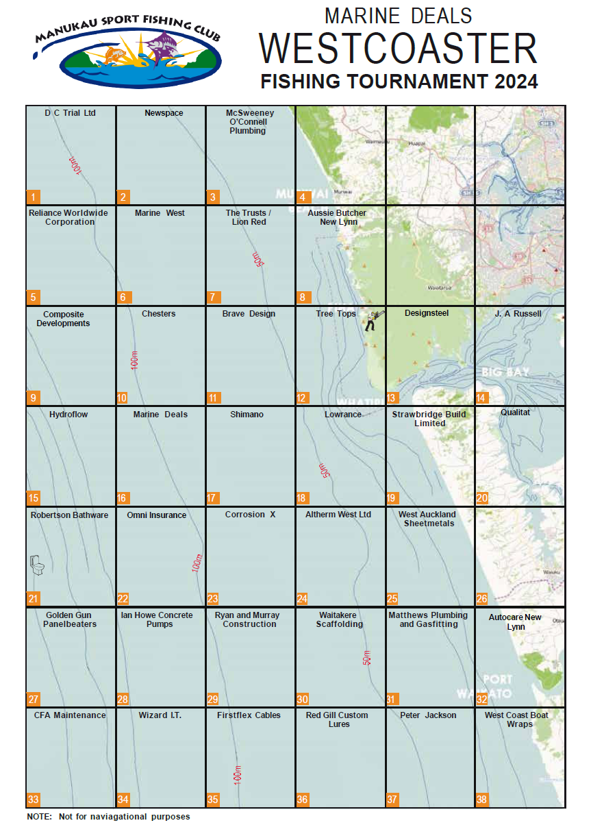 Manukau Sport Fishing Club - Fish Grid & Sponsors