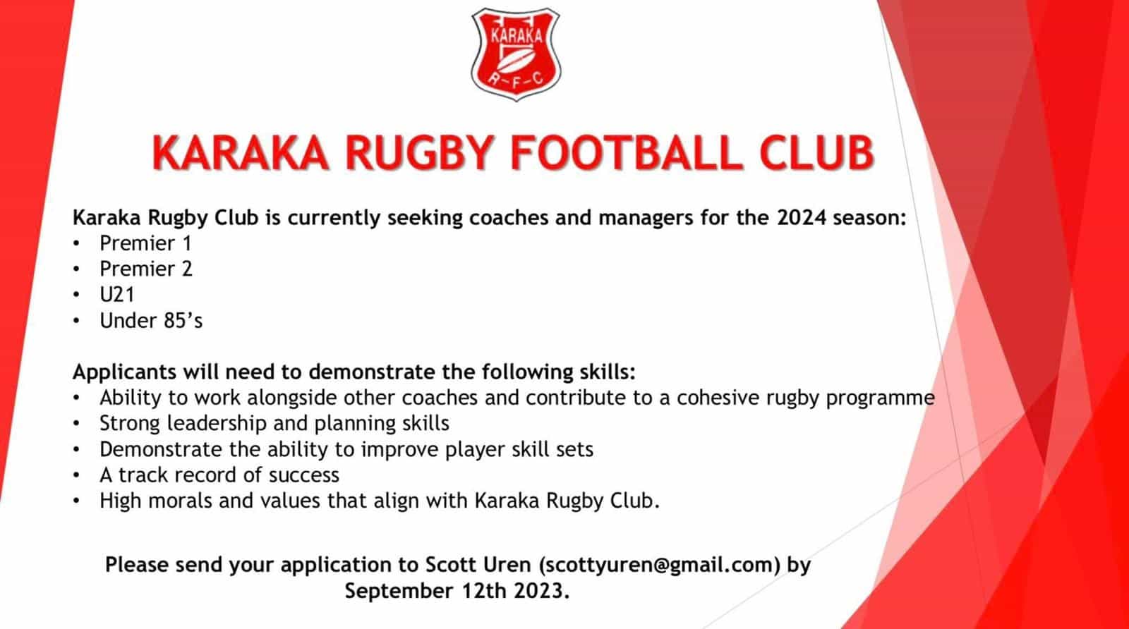 Karaka Rugby Football Club - Home