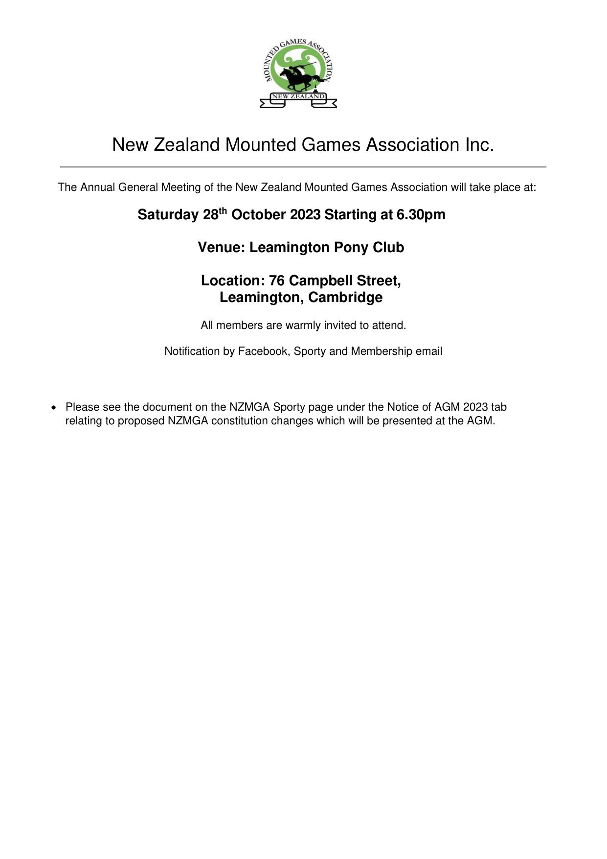 NZMGA Notice of AGM 2023