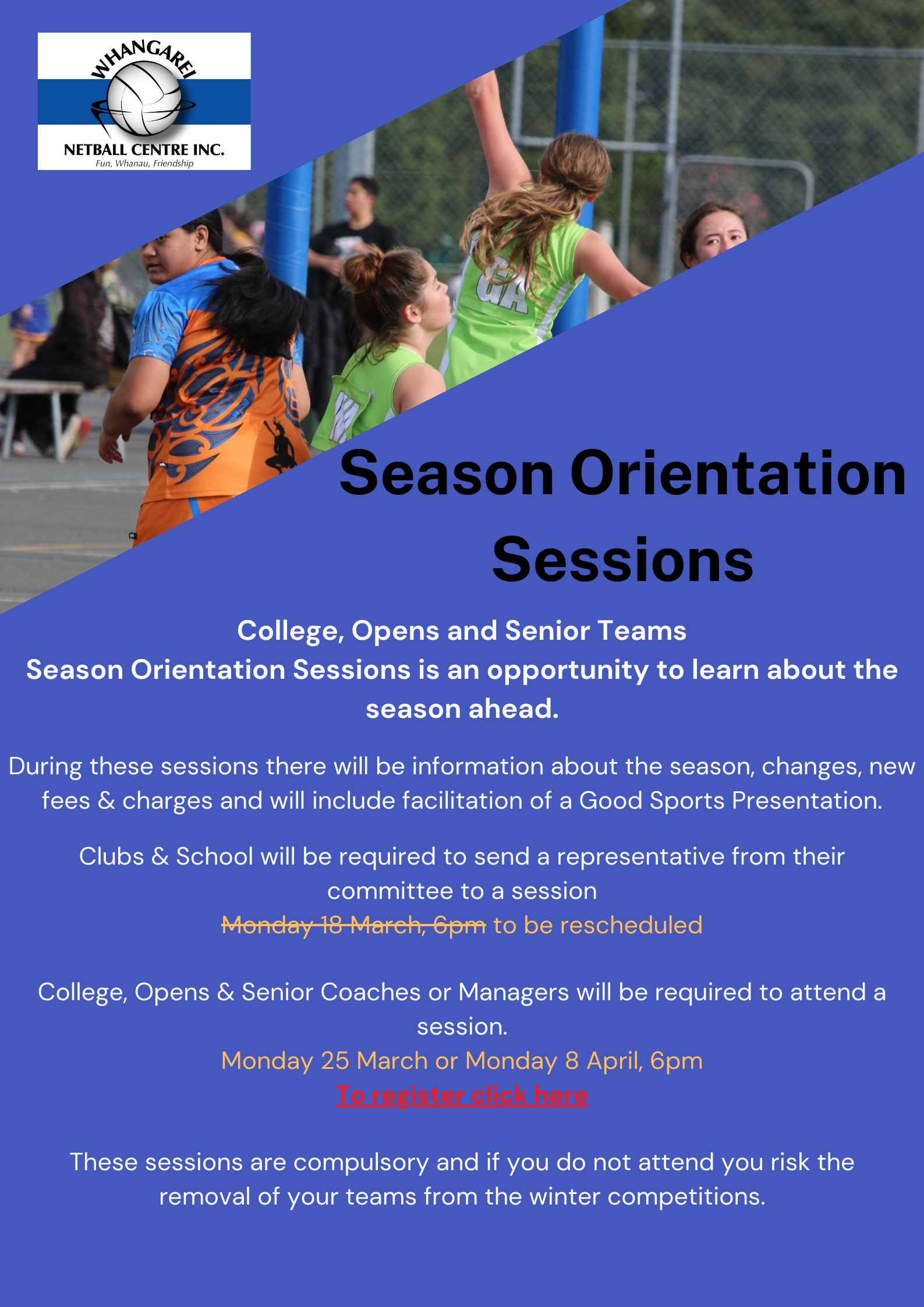 CLUB / SCHOOL SEASON ORIENTATION