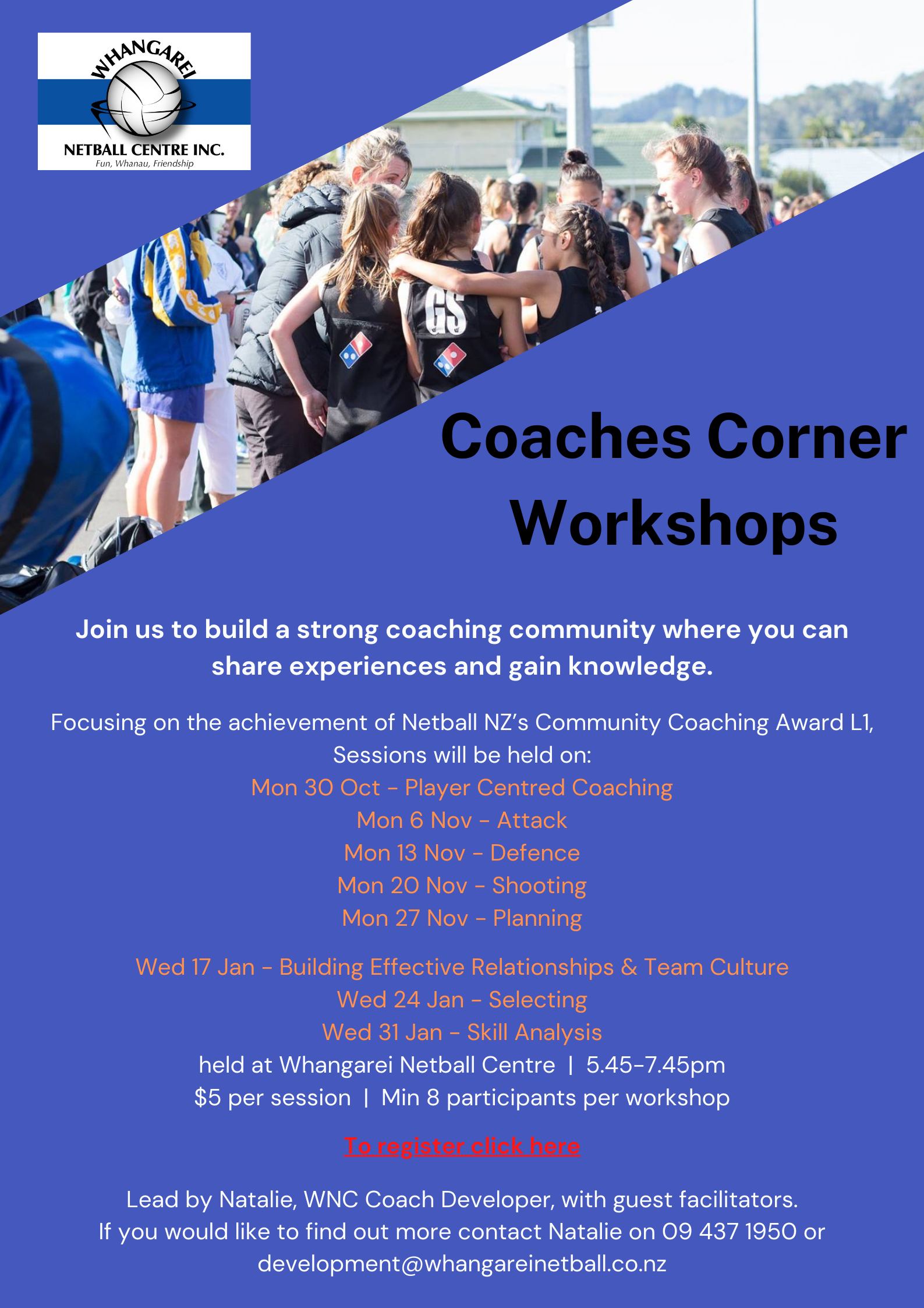 COACHES CORNER WORKSHOPS
