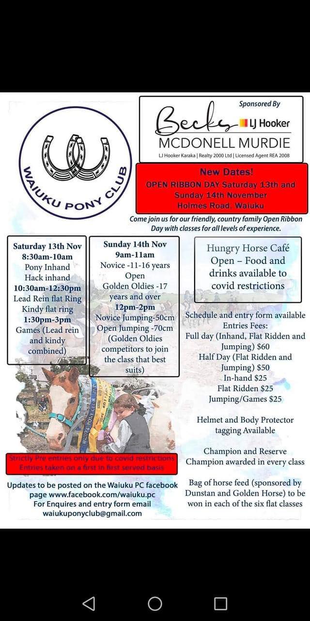 Waiuku Pony Club - 2021 Ribbon Day