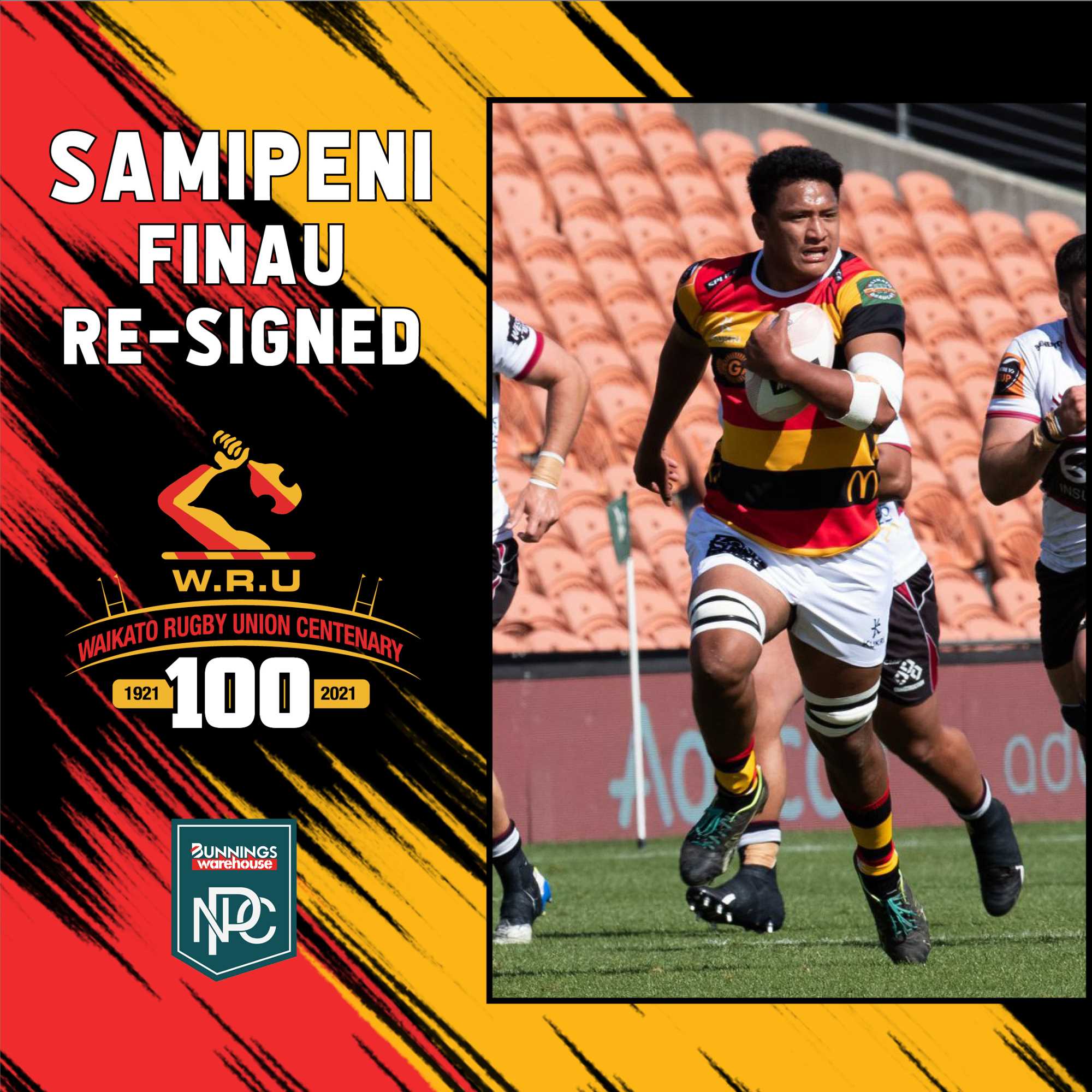 Samipeni Finau recommits to Waikato Rugby for 2022-24