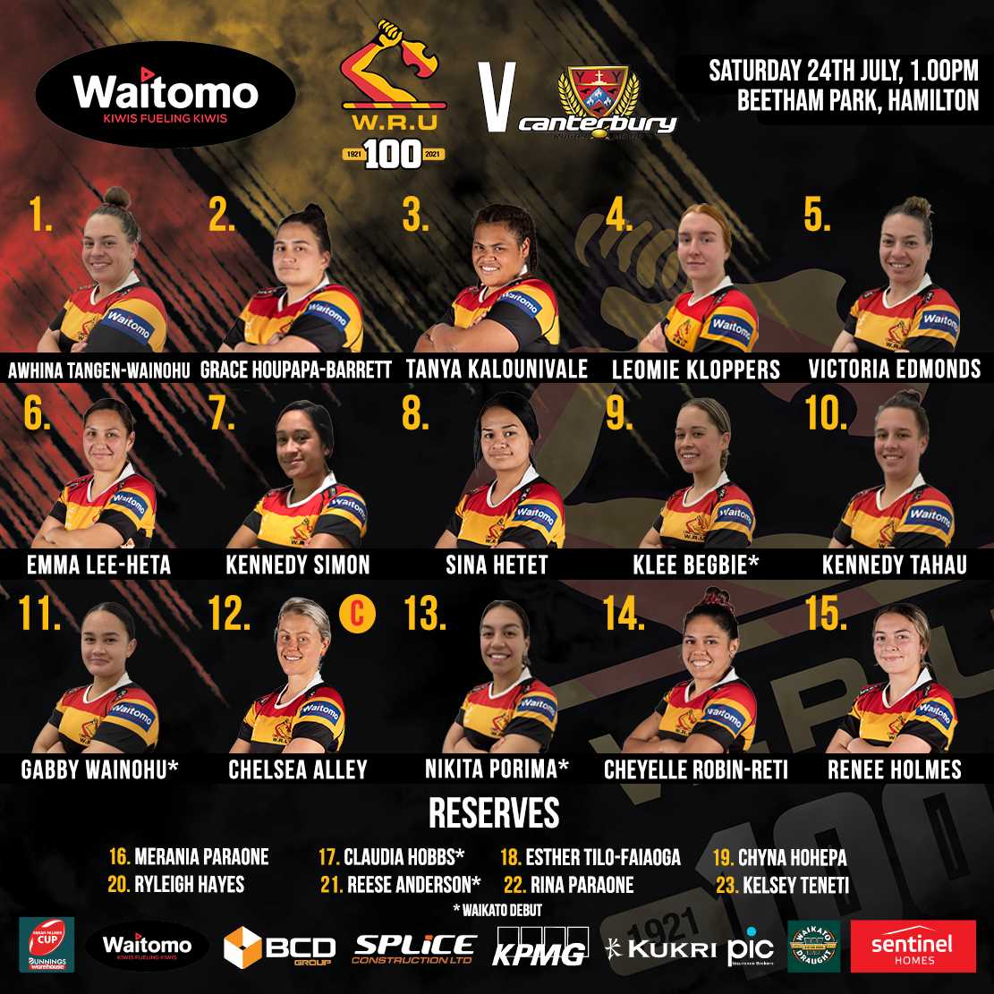 Waitomo Group Waikato FPC team announced for first match of the 2021 ...