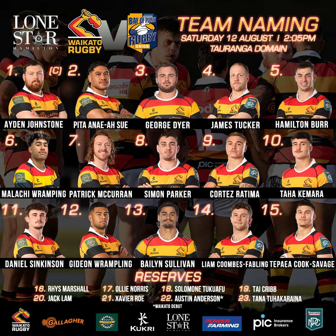 Waikato NPC named to defend the Nathan Strongman memorial trophy.