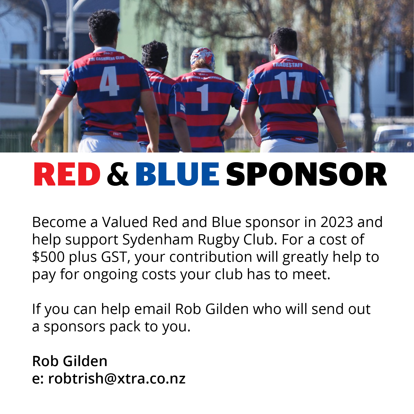 Become a valued Red and Blue sponsor
