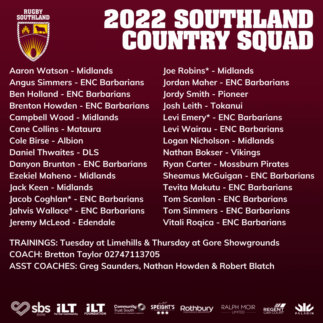Rugby Southland - Metro & Country Seniors