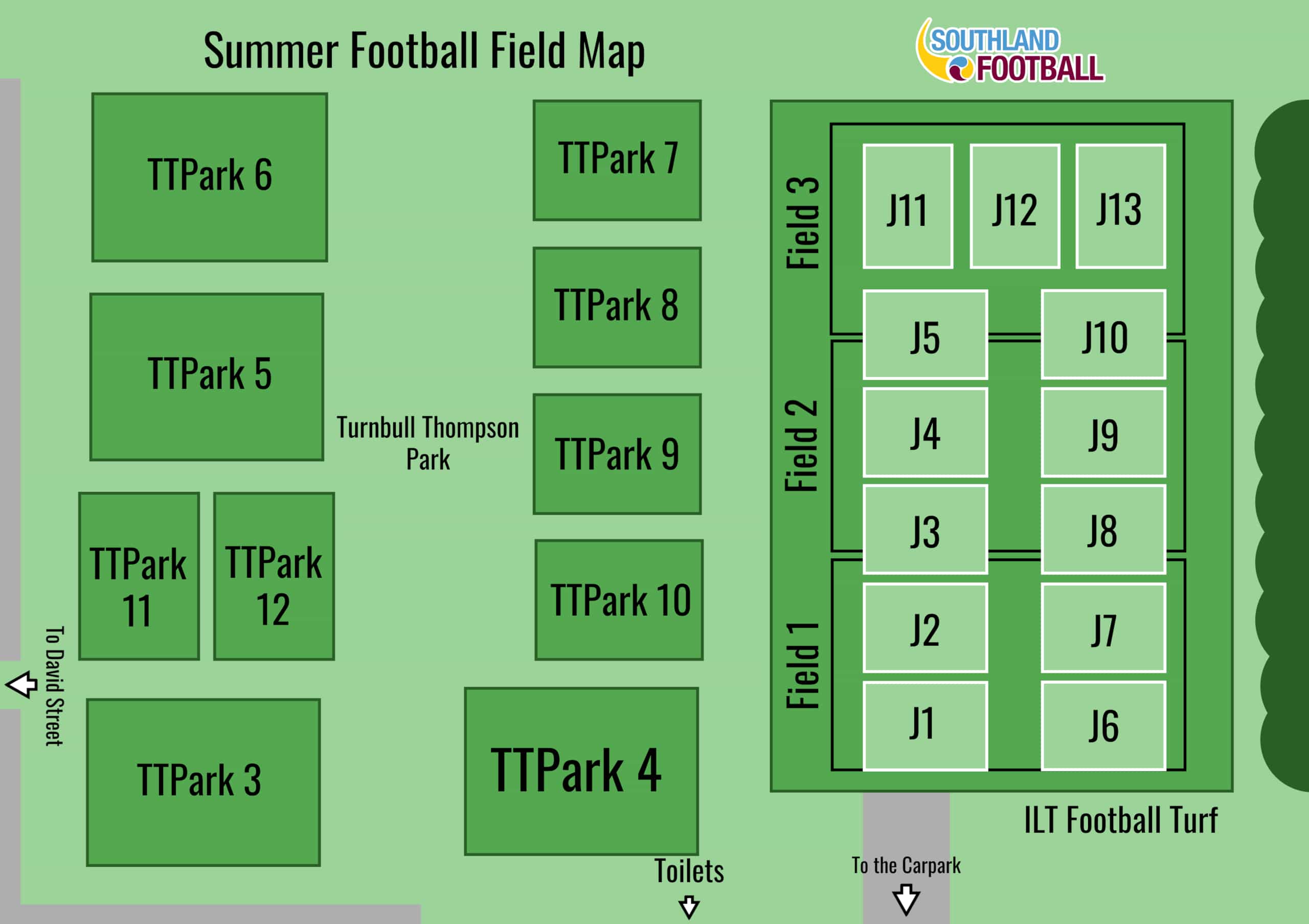 Southland Football - Field Map