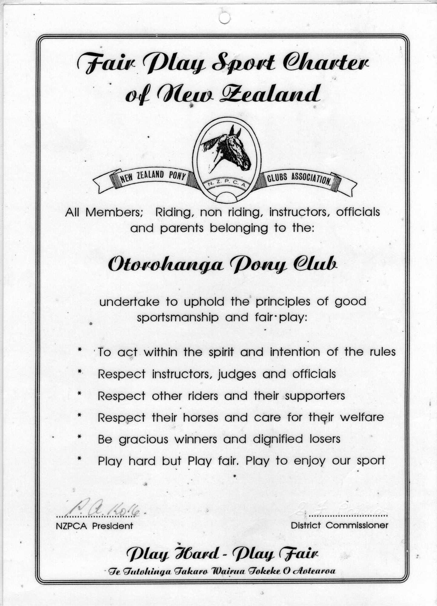 Otorohanga Pony Club - NewTab1