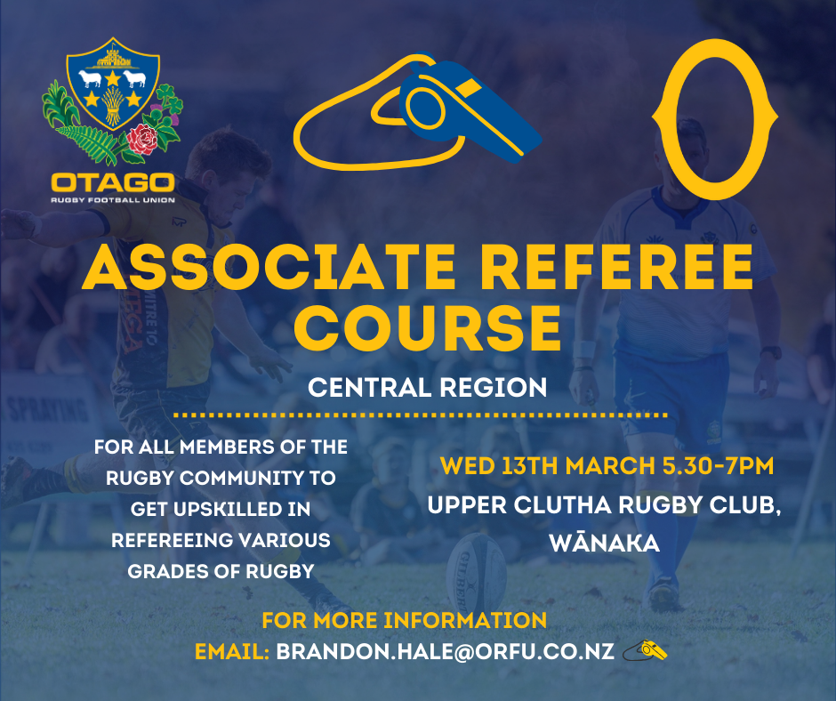 CENTRAL OTAGO ASSOCIATE REFEREE COURSES