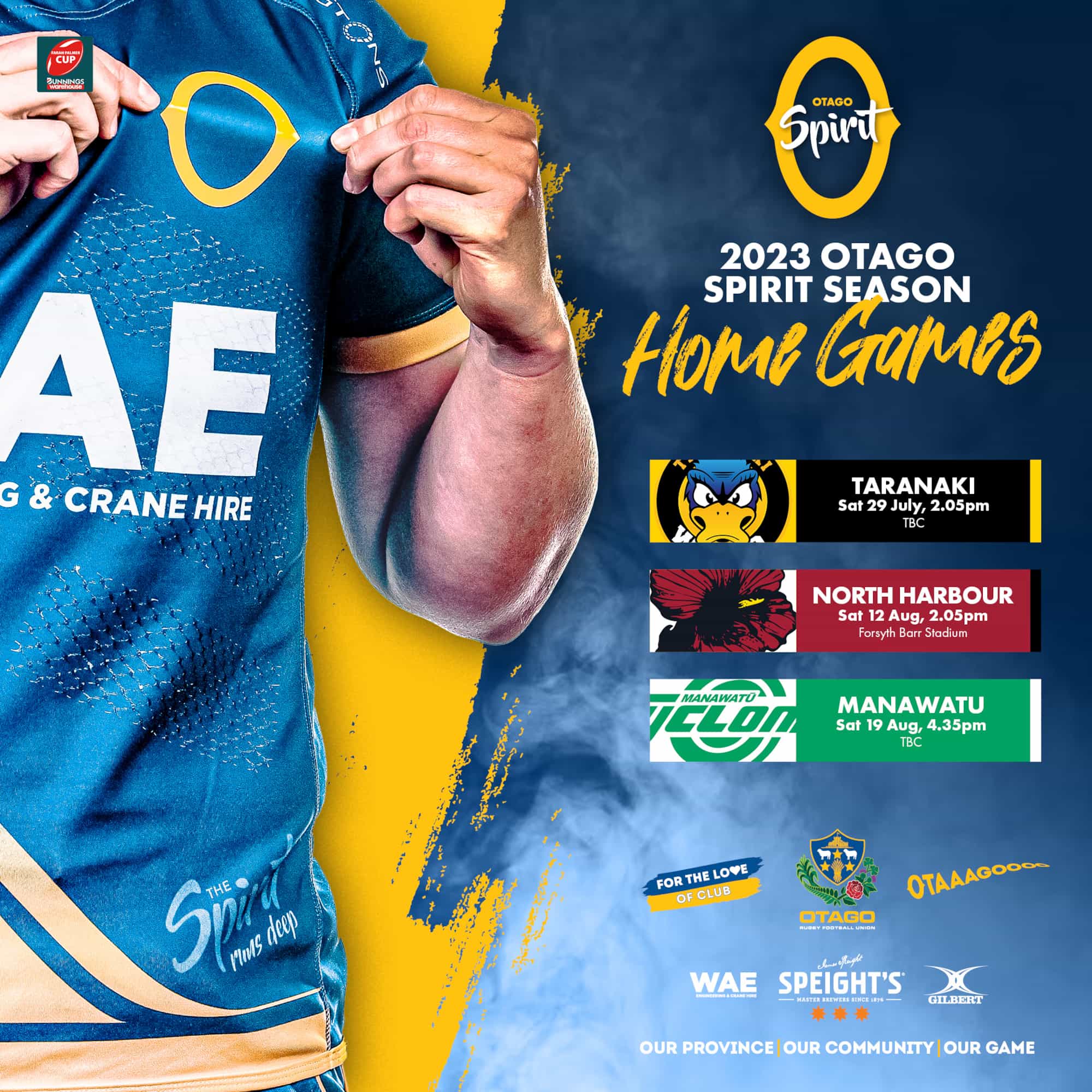 2023 OTAGO SPIRIT FPC HOME GAMES ANNOUNCED