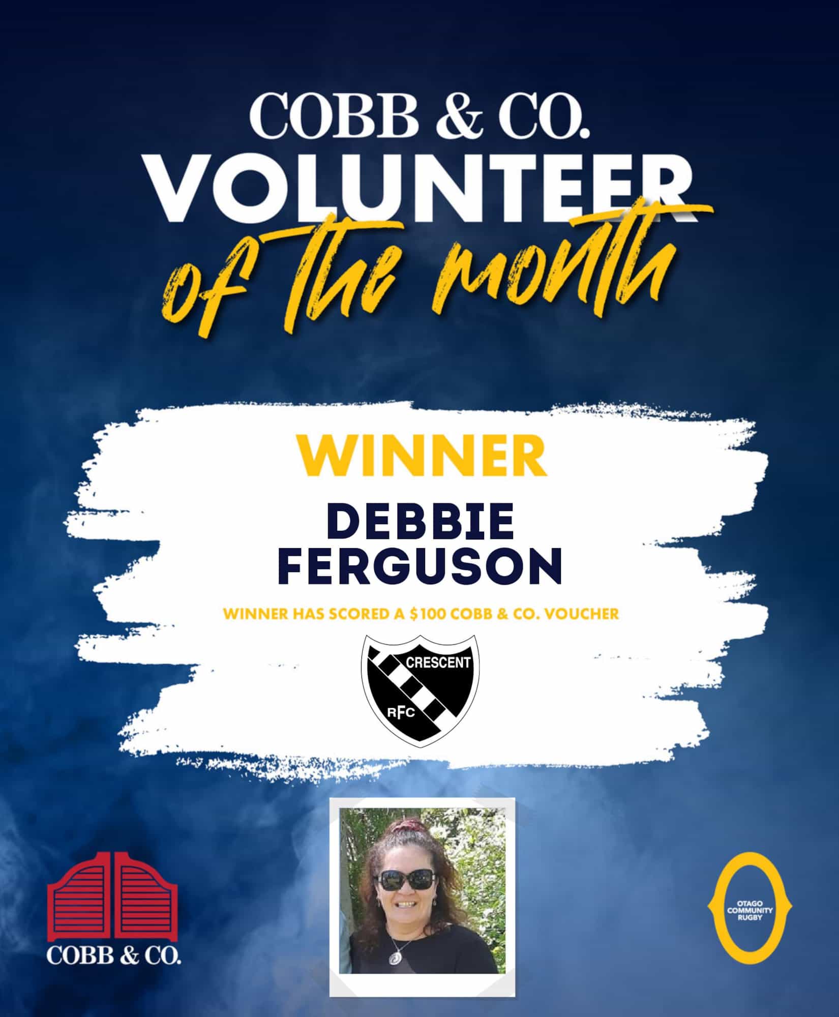 VOLUNTEER OF THE MONTH WINNER DEBBIE FERGUSON