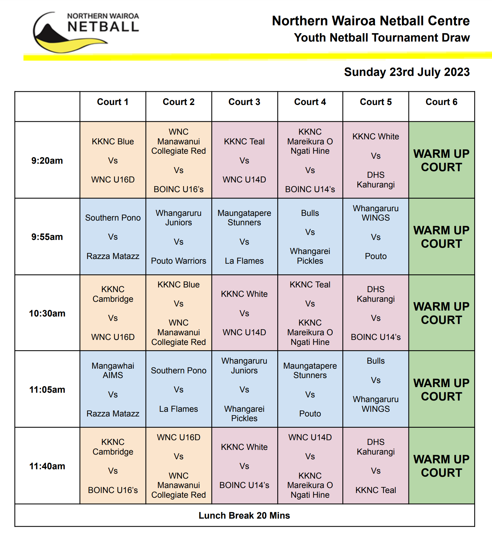 Northern Wairoa Netball Centre - Youth Netball Tournament
