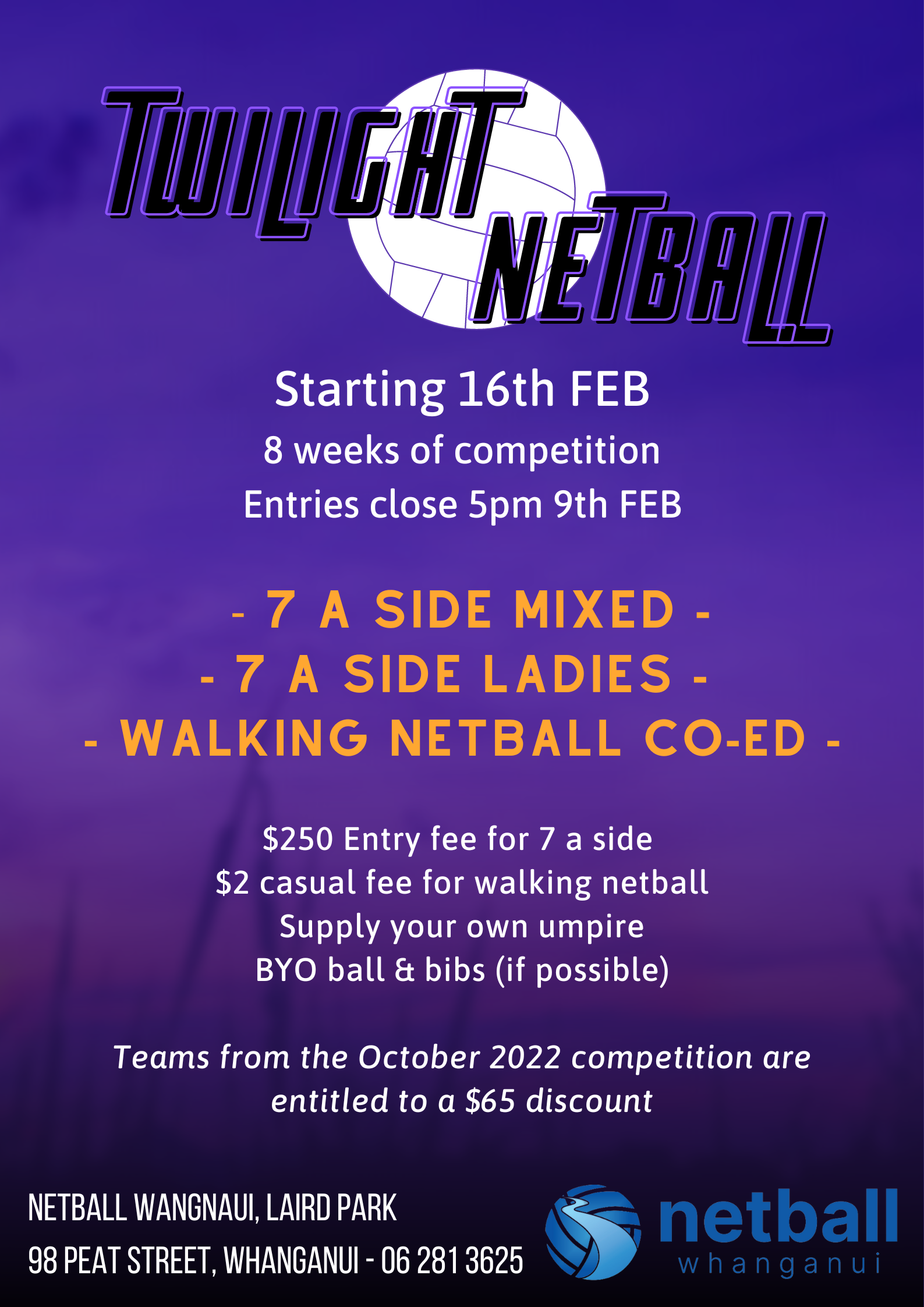 Netball Whanganui - TWILIGHT NETBALL