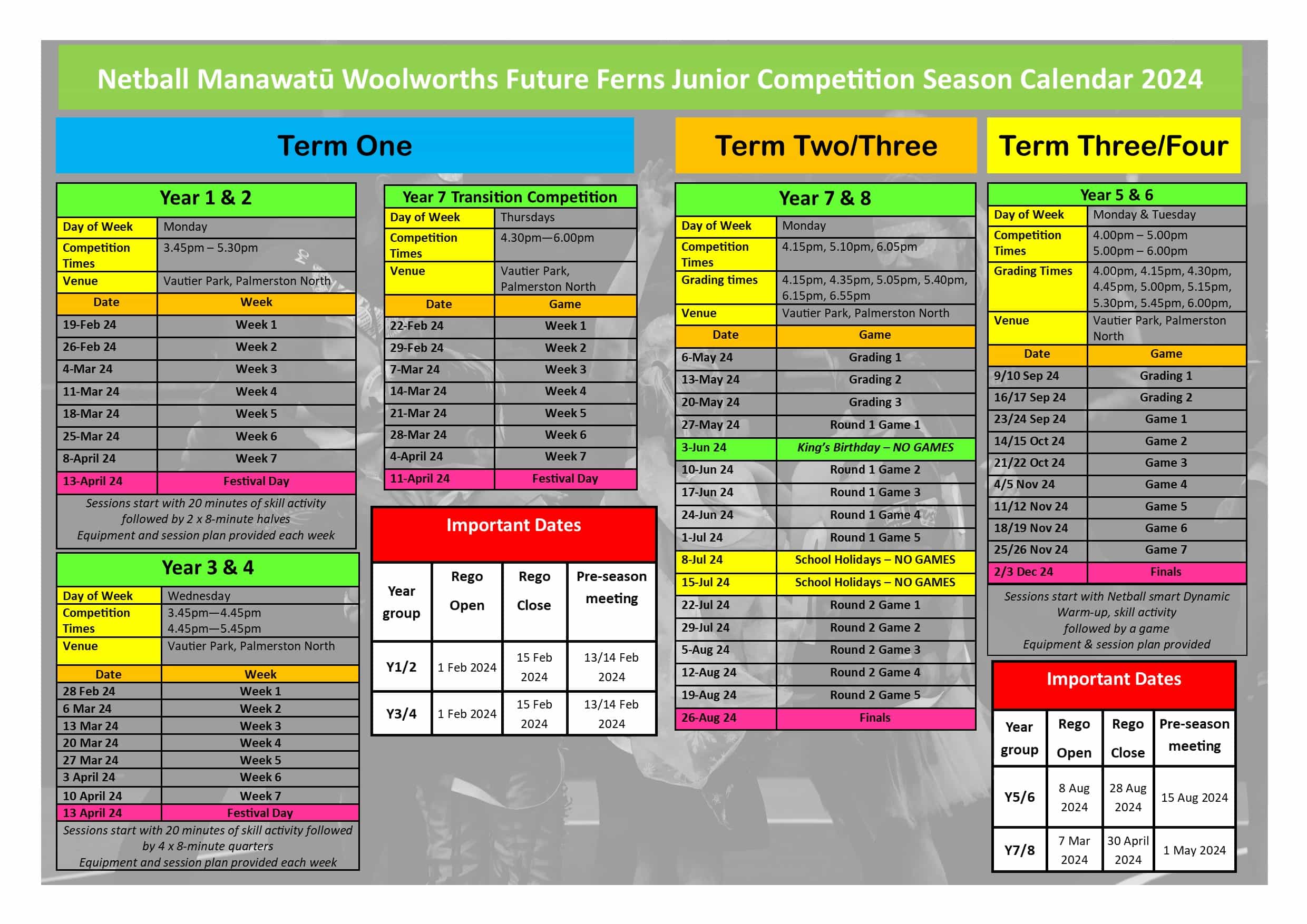Netball Manawatu - Calendar