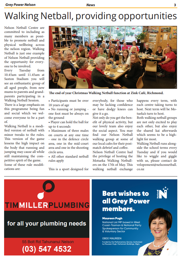 Nelson Netball Centre - Walking Netball