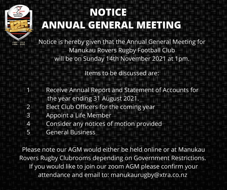 Notice Annual General Meeting 2021