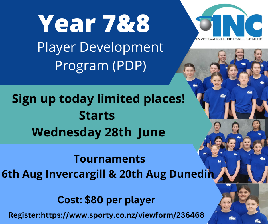 Invercargill Netball Centre - PLAYER DEVELOPMENT PROGRAMMES