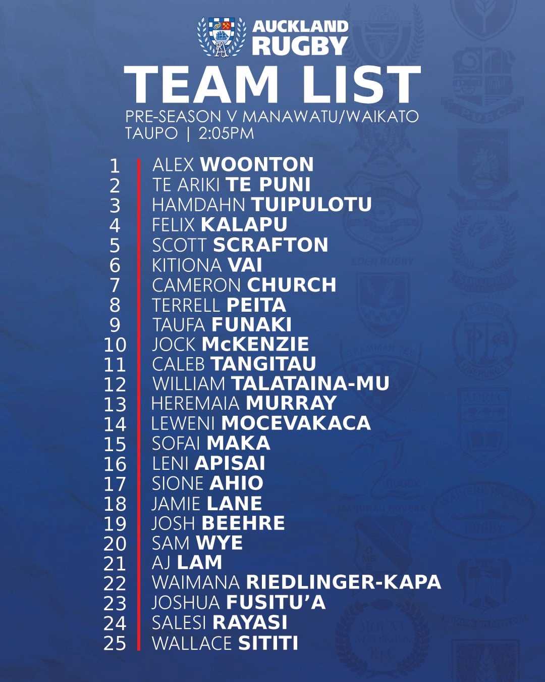 Auckland Rugby Pre-Season Game