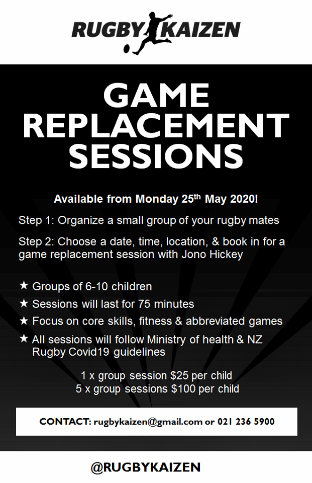 Rugby Kaizen - Junior Rugby Game Replacement Sessions