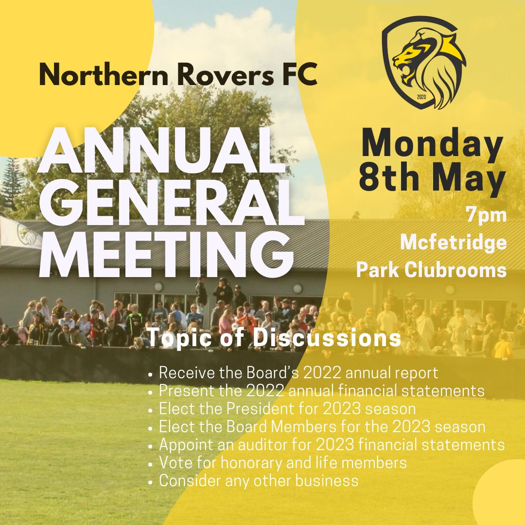 Reminder: AGM Monday 8 May 2023