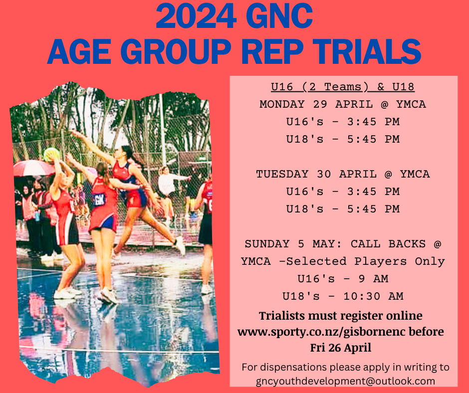 Gisborne Netball Centre - Trial Info and Rego Forms