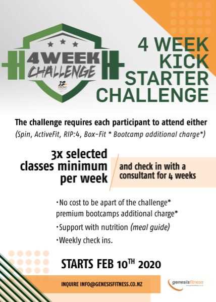 4 Week Kick Starter Challenge with Genesis Fitness Remuera